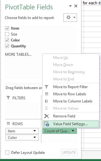 pivot tables for beginner