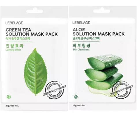 Mascarillas Coreana Té Verde And Aloe Vera Antioxidante 20pz Meses