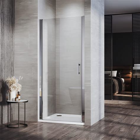 Elegant 760mm Frameless Pivot Shower Door Enclosure 6mm Safety Glass