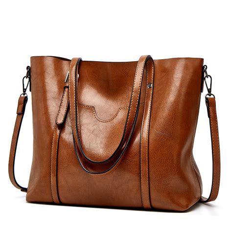 Sanviglor Women Vintage Pu Leather Tote Shoulder Bag For Women Satchel