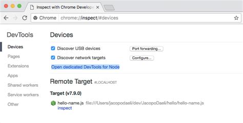 debugging node js using the chrome devtools