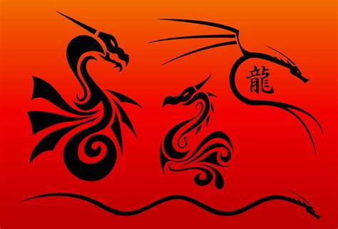 Chinese Dragons Vectors Vector Art And Graphics