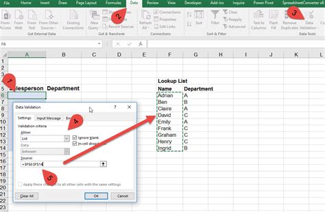 drop down list then excel lookup za