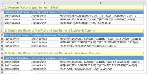 how to switch first and last name in excel with comma 5