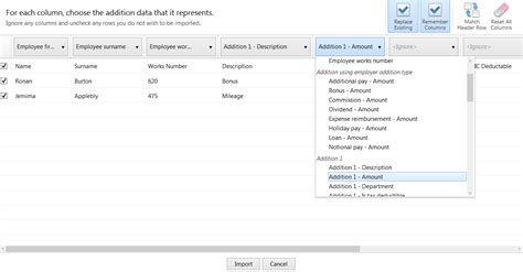 importing additions using csv file brightpay documentation
