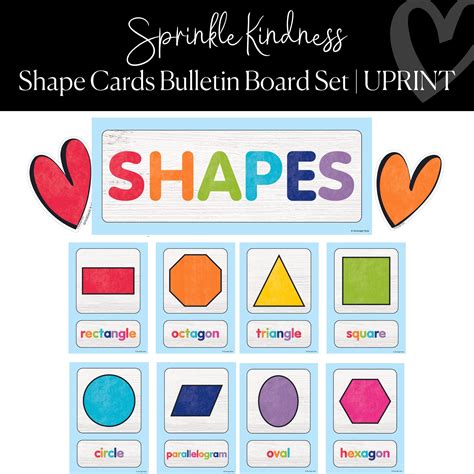 Printable Shape Cards Bulletin Board Set Rainbow Classroom Decor
