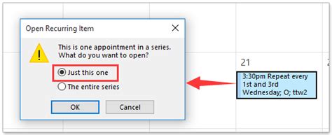 how to create a recurring meeting with exceptions in outlook