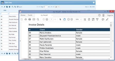 export pdf grid 4 php framework