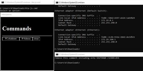 javascript run cmd command from hta batch file stack overflow