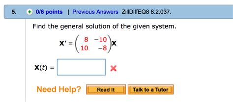Solved Find The General Solution Of The Given System X