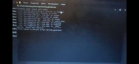 python getting error when try to execute exe while of my