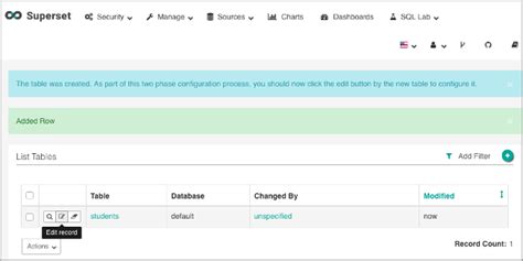 configure a superset visualization