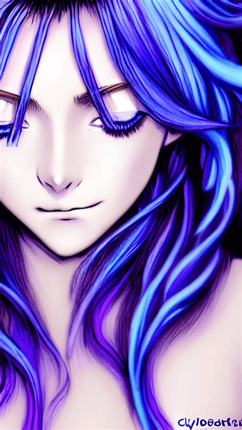 Wearing Blue And Purple Greek Attire With Purple Hair · Creative Fabrica