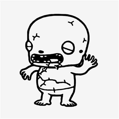 Le Dessin Animé De Chibi Zombies Vecteur Premium