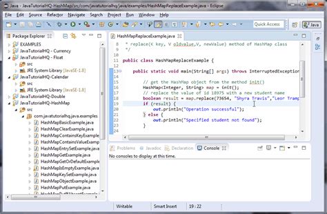 java hashmap replace method example