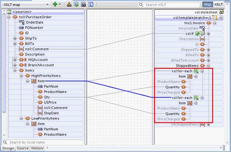 creating transformations with the xslt map editor