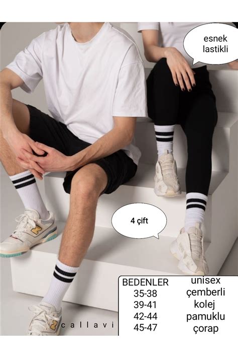 Callavi Unisex çizgili Kolej çorap 4 çift Fiyatı Yorumları Trendyol