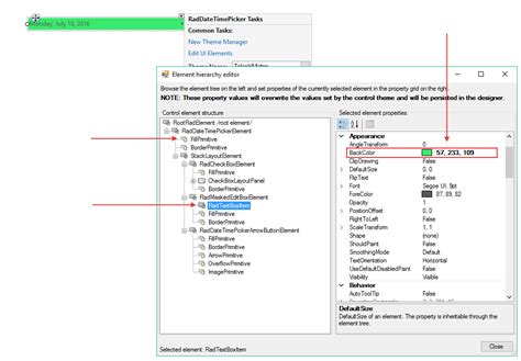 customizing appearance raddatetimepicker telerik ui for winforms