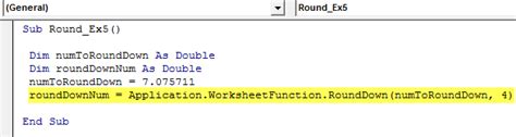 vba round how to use excel vba round function