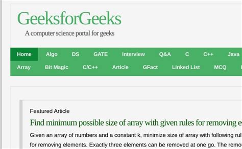 geeksforgeeks a computer science portal for geeks computer science