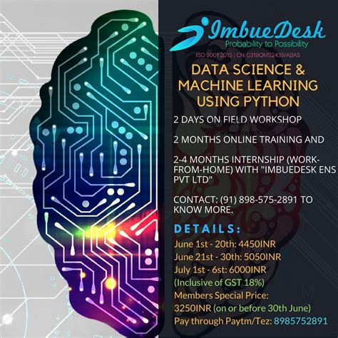internship training workshop on data science machine