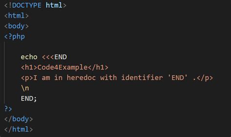 php echo variable with html tags programming code examples