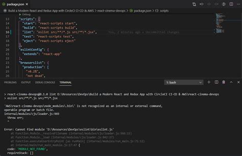reactjs cannot find module d resources devops eslint bin eslint js