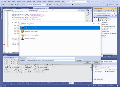 creating embedded bootloader projects with advanced cmake visualgdb
