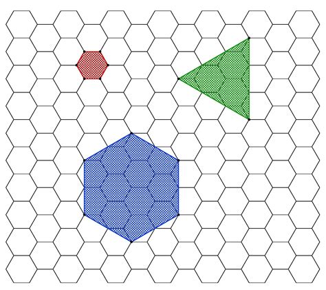 there are no regular polygons in the hexagonal lattice except