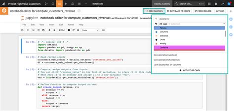 concept code samples — dataiku knowledge base