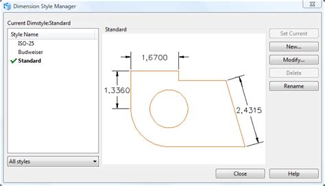 editor drawing tools dimension dimension styles
