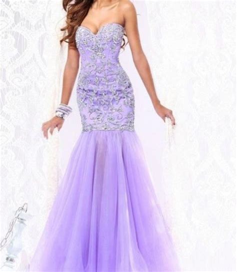 Gorgeous Purple Mermaid Prom Gown Lace Applique Evening Dressstrapless