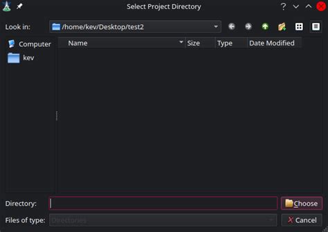 kde choose directory dialog only open directory but not
