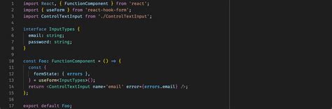 reactjs react hook forms how to pass the errors as a