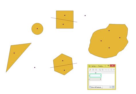 creating perpendicular line between two points inside polygon using