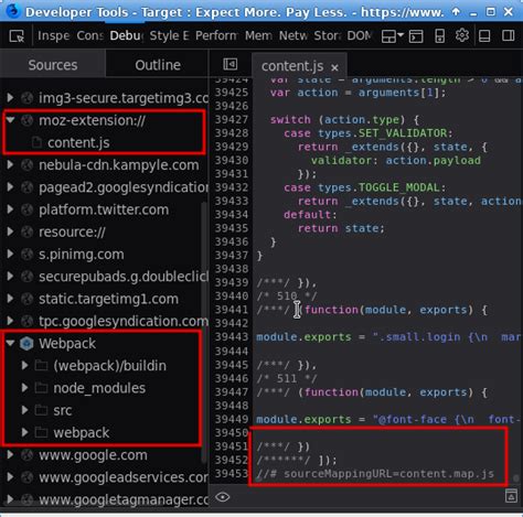 how to include a javascript source map file in a firefox webextension