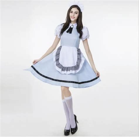 Halloween Maid Costumes Womens Adult Alice In Wonderland Costume Suit