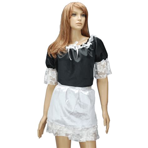 Satin Sissy Maid Dress With Apron Black Janets Closet