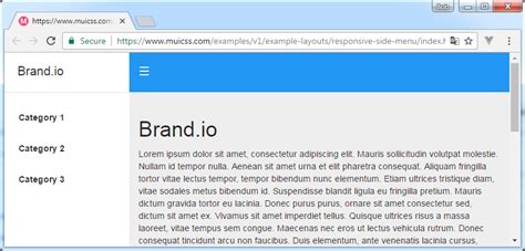 simple materialize ui responsive side menu stack overflow