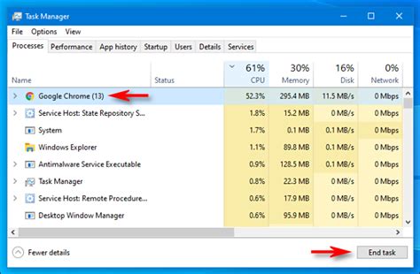 how to end a task using windows 10 s task manager