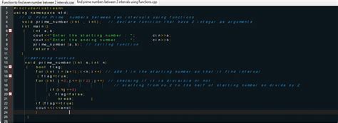 c program that finds prime numbers between two intervals c