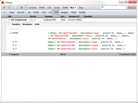 spring mvc dojo datagrid not rendering json data stack overflow