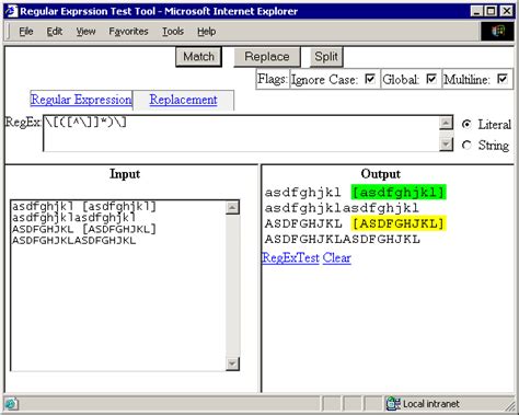 javascript regular expression tester codeproject