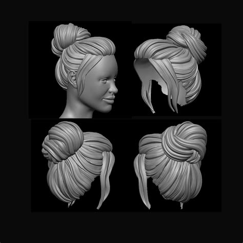 Female Hair 3d Model 3d Printable Cgtrader