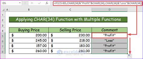 How To Use Char 34 Formula In Excel 2 Examples