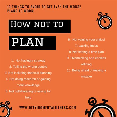 How Not To Plan 10 Things To Avoid To Get Even The Worse Plans To