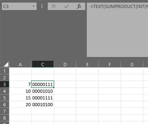excel how to convert decimal to binary in excel without using the