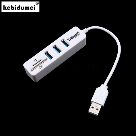 Kebidumeiusb Combo Hub Multi Usb 2 0 Hub 3 Ports Splitter Usb Card