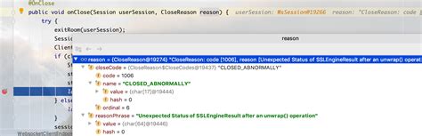 websocket unexpected status of sslengineresult after an unwrap