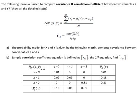 solved the following formula is used to compute covariance and